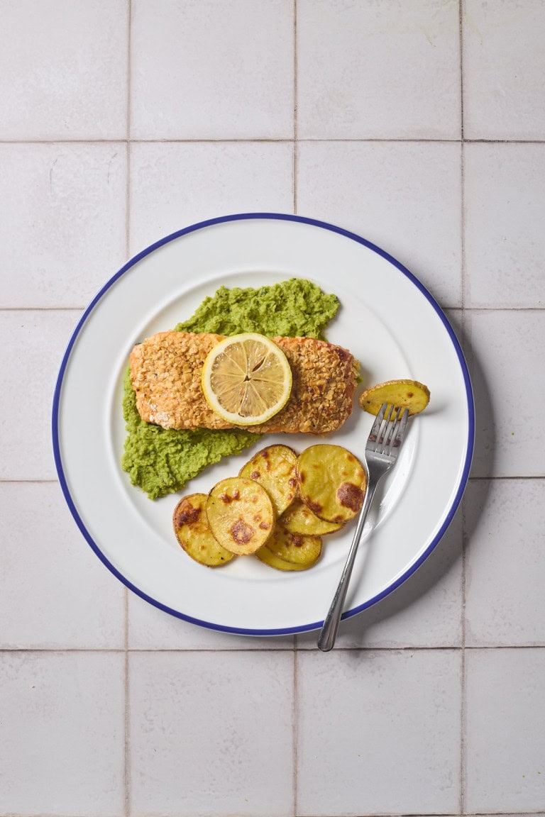 Salmon with Pea Purée | What Steve Eats